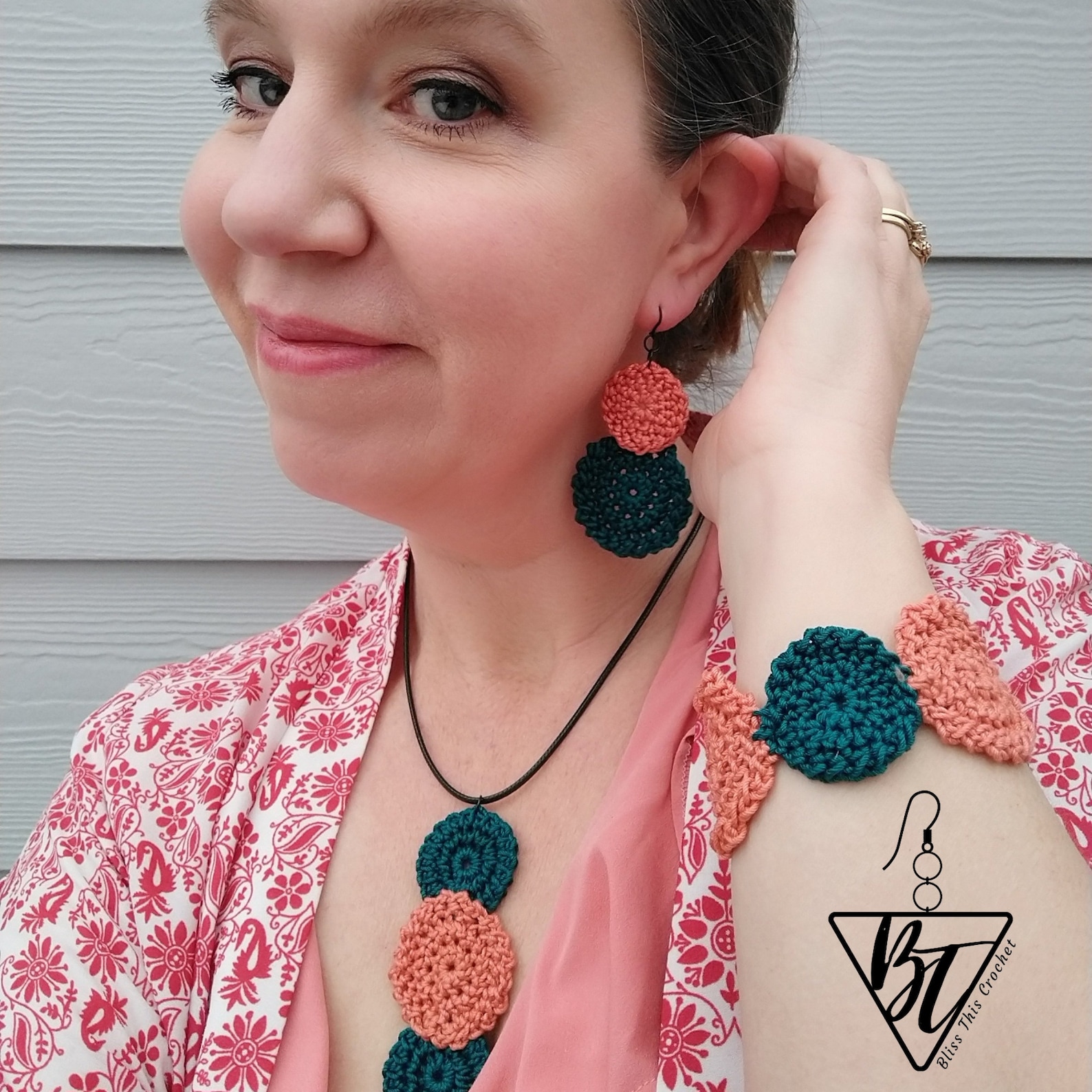 Morgana Jewelry PDF Pattern: Crochet Earrings, Bracelet, Pendant ...