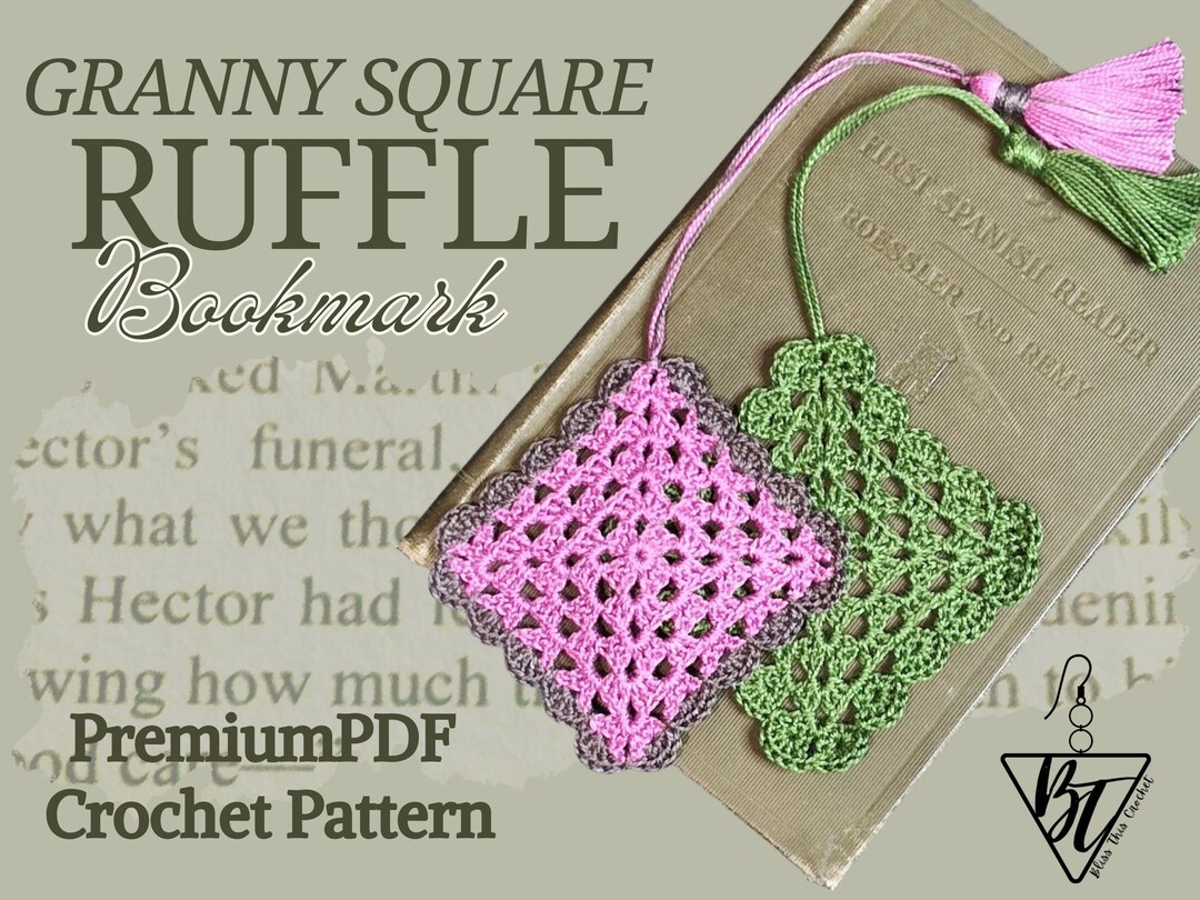 Granny Square Ruffle Bookmark Crochet Pattern PDF - Etsy