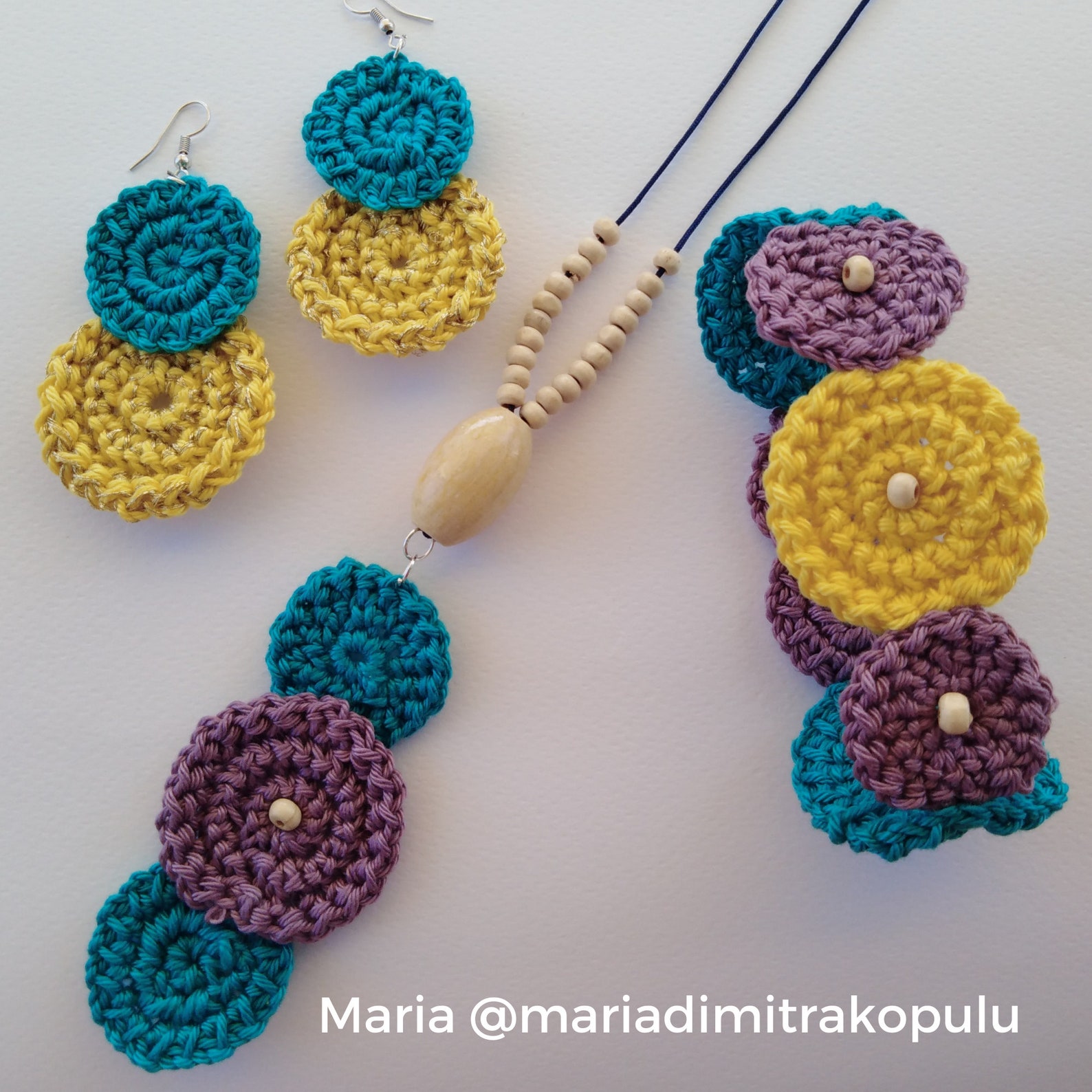 Morgana Jewelry PDF Pattern: Crochet Earrings, Bracelet, Pendant ...