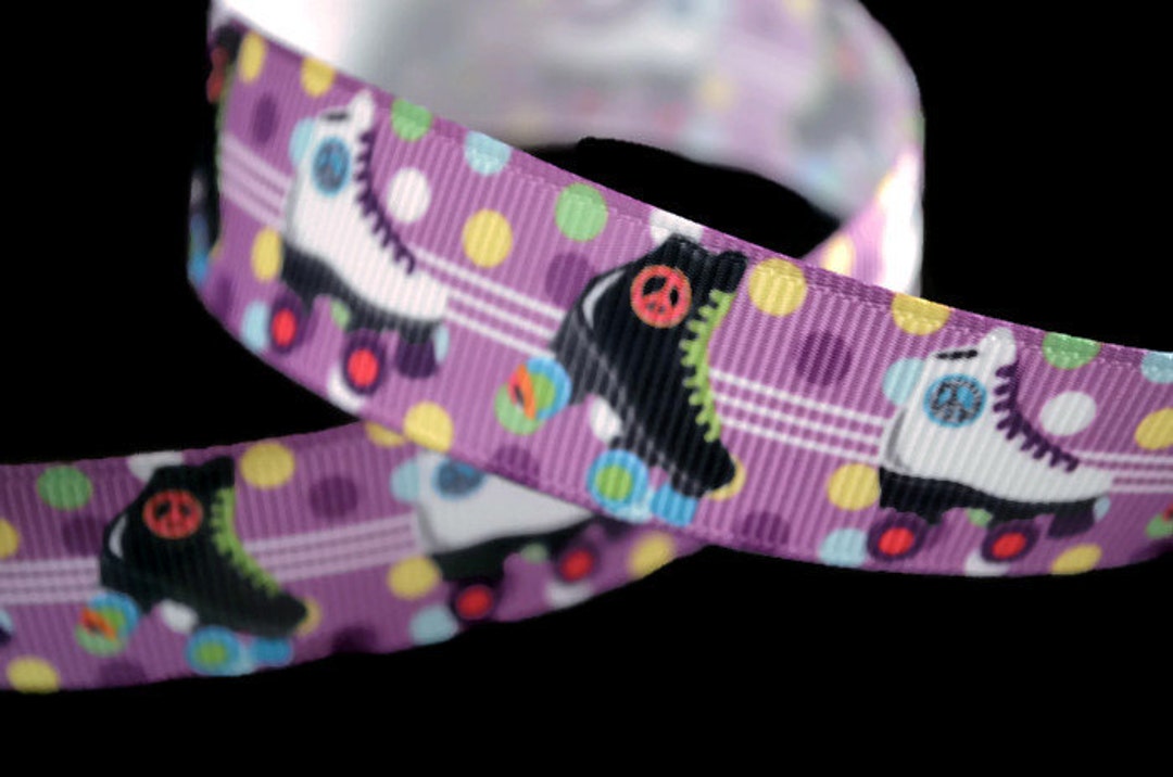 Roller Skate Rollerskate 7/8" Printed Grosgrain Ribbon, Roller Derby ...