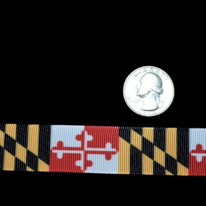 Maryland State Flag 7/8" Printed Grosgrain Ribbon, Patriotic Ribbon ...