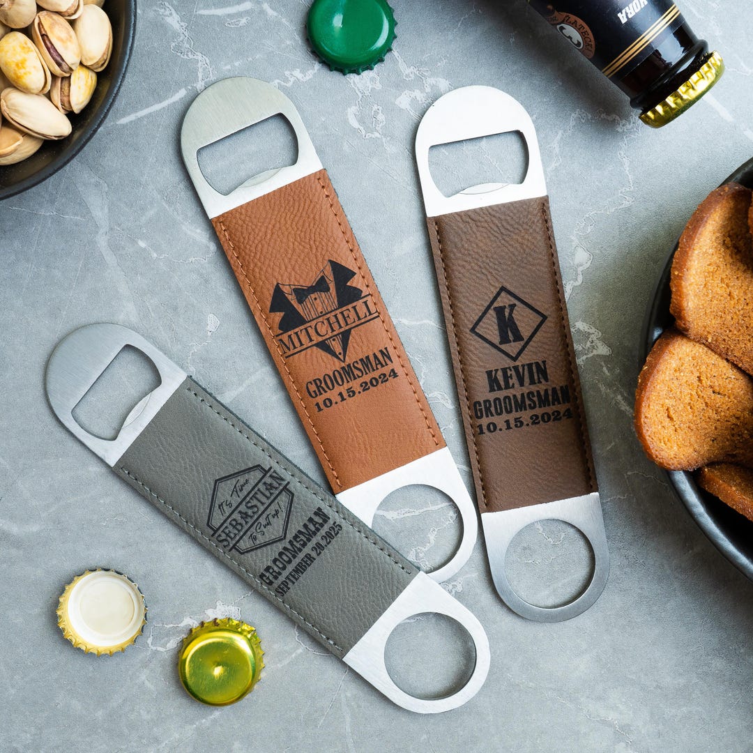 Engraved Groomsmen Beer Bottle Opener, Mens Wedding Favors, Bachelor ...