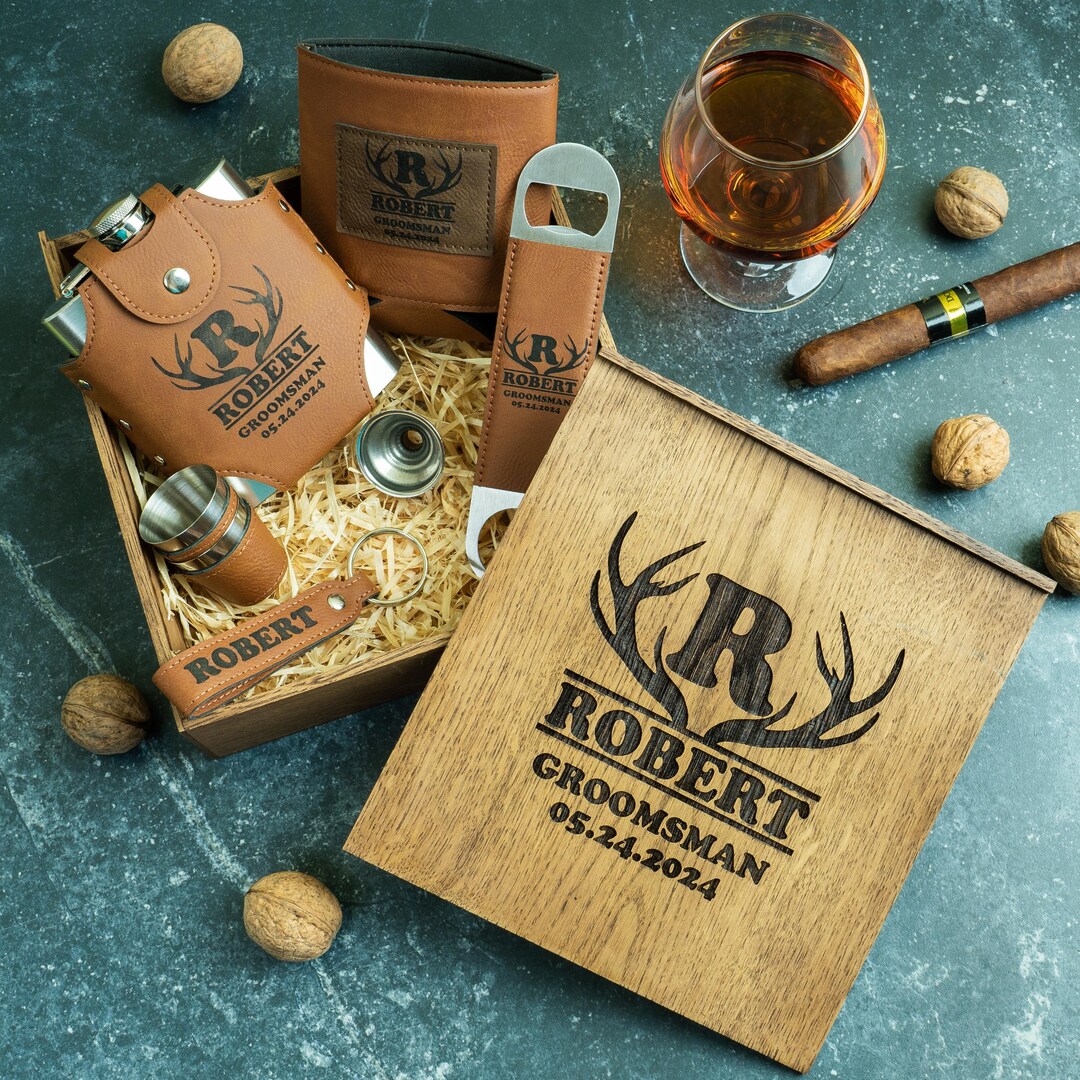 Groomsmen Gift Box, Mens Keepsake Box With Personalized Gifts, Custom ...