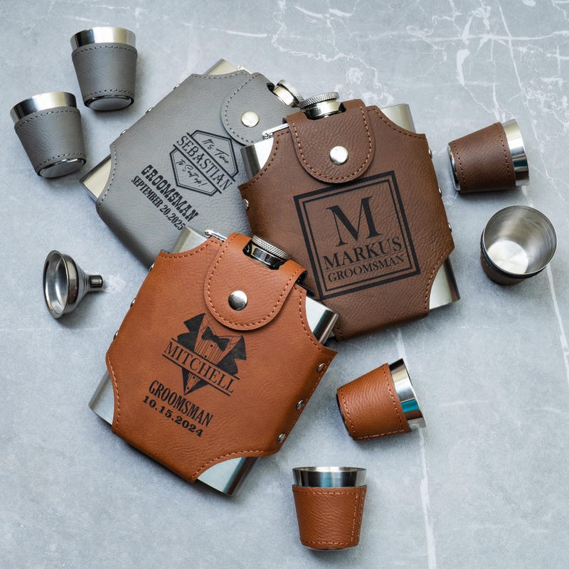 Glass Flask With Leather - Etsy