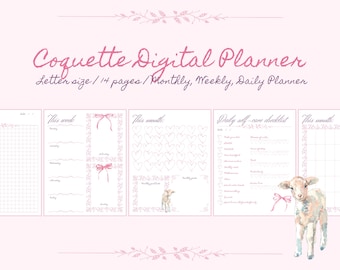 Coquette Blue Digital Planner Template for Goodnotes and Notability ...