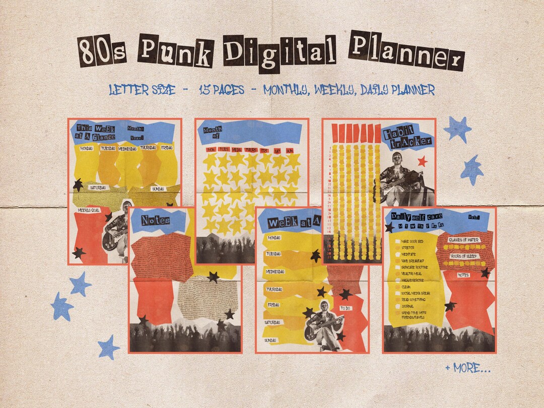 80s Punk Digital Planner Template for Goodnotes and Notability ...