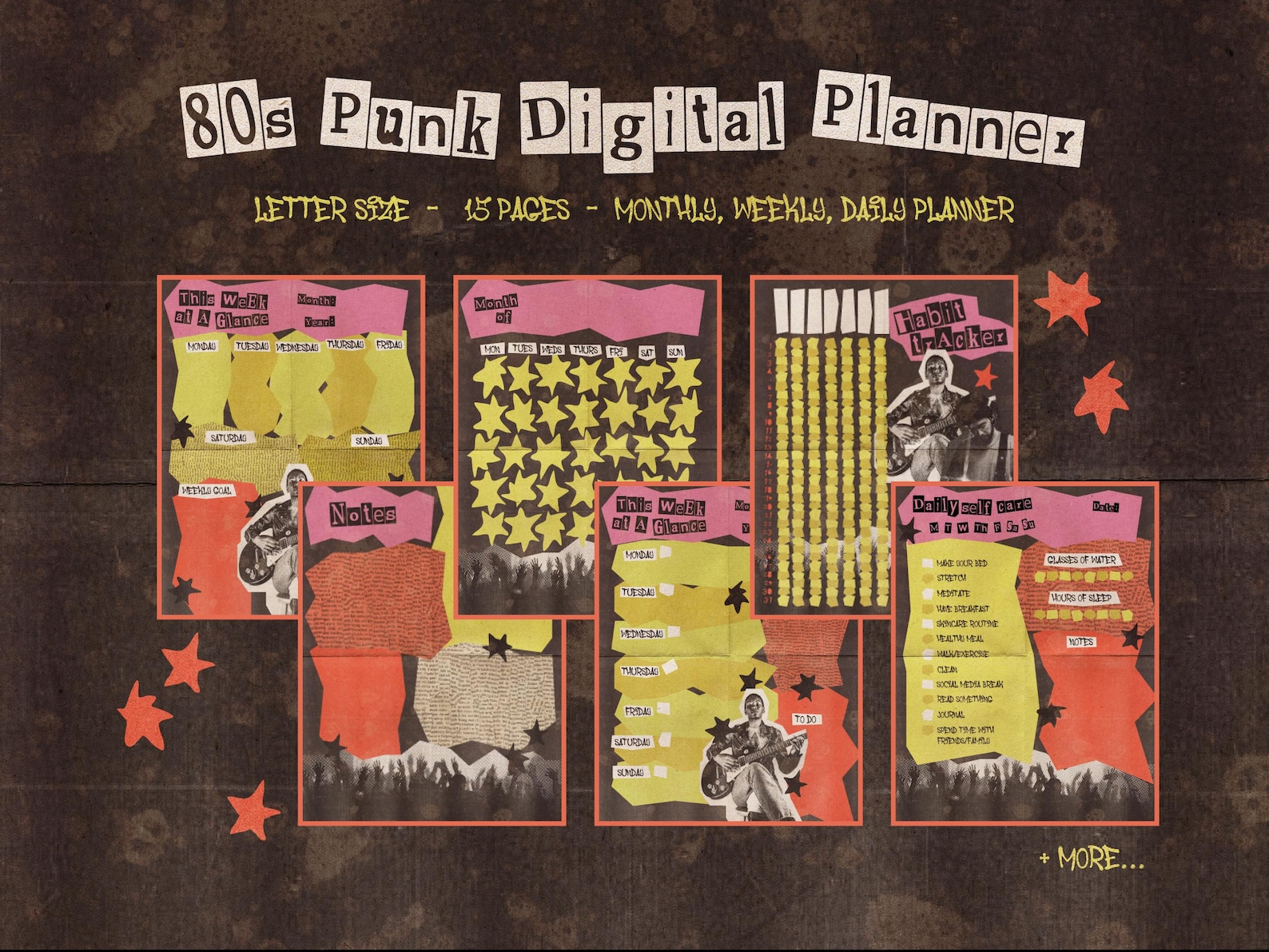 80s Punk Digital Planner Template for Goodnotes and Notability ...