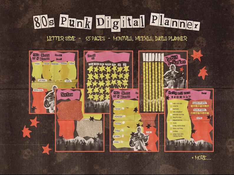 80s Punk Digital Planner Template for Goodnotes and Notability ...