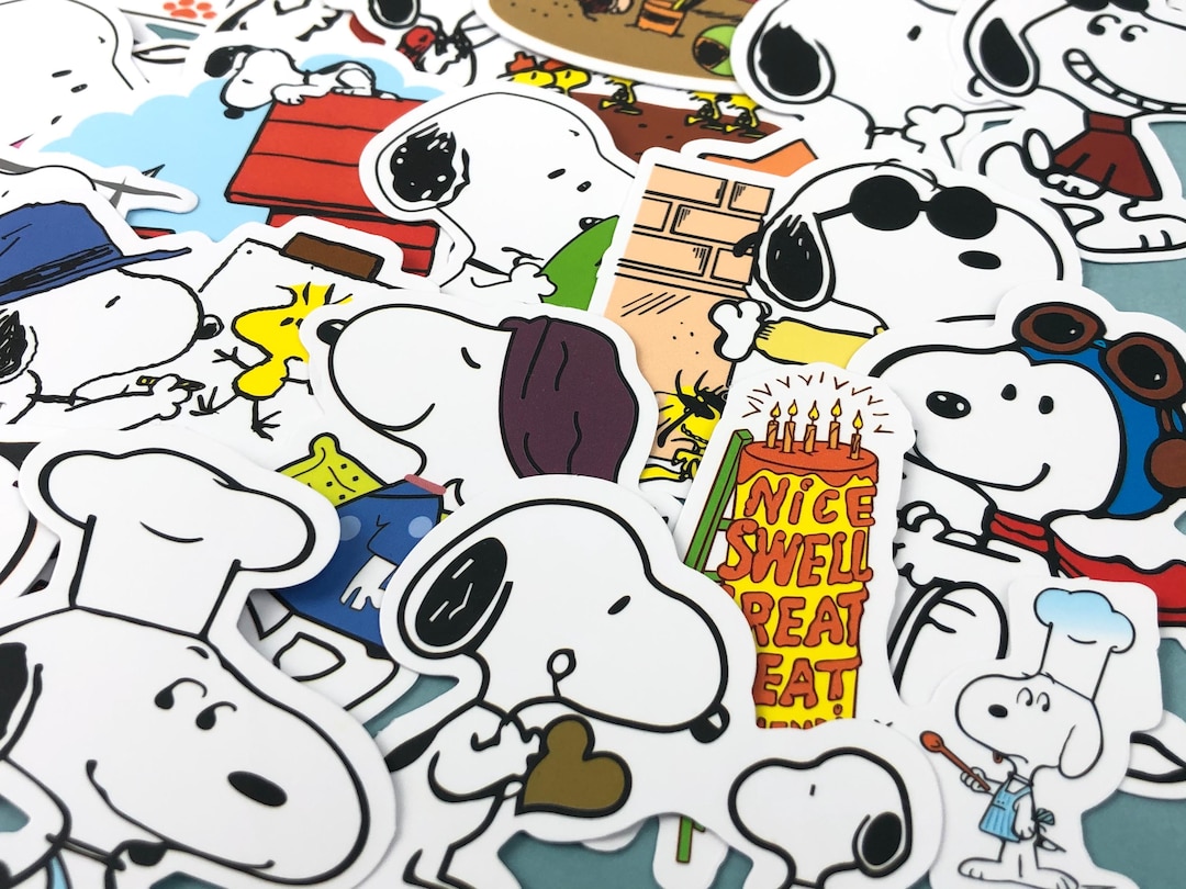 50 Snoopy Stickers Peanuts Snoopy Stickers Snoopy Sticker Pack Phone ...