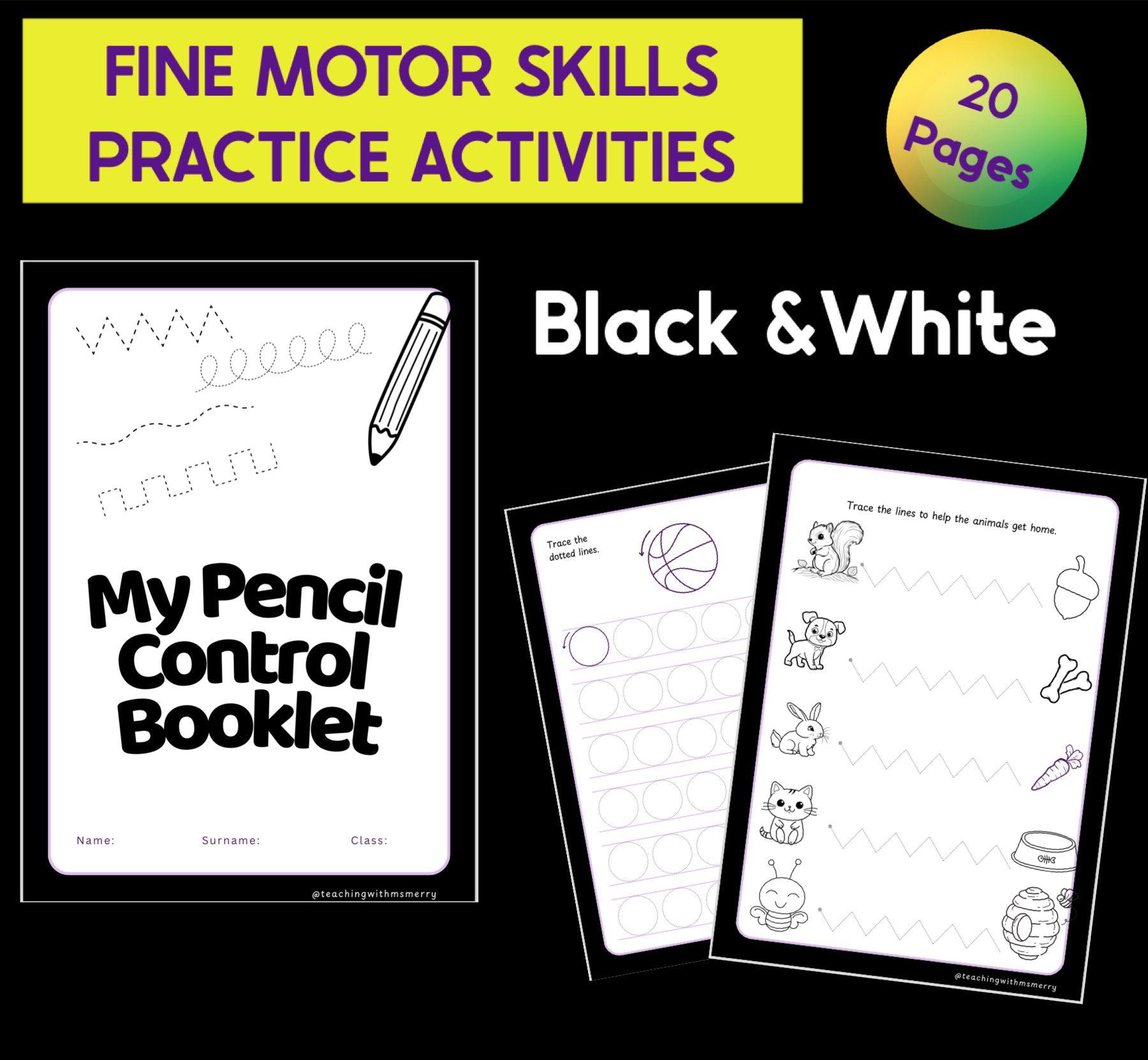 Kindergarten and First Grade Fine Motor Skills Pencil Control Back to ...