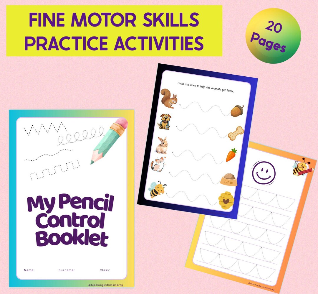 Kindergarten and First Grade Fine Motor Skills Pencil Control Back to ...
