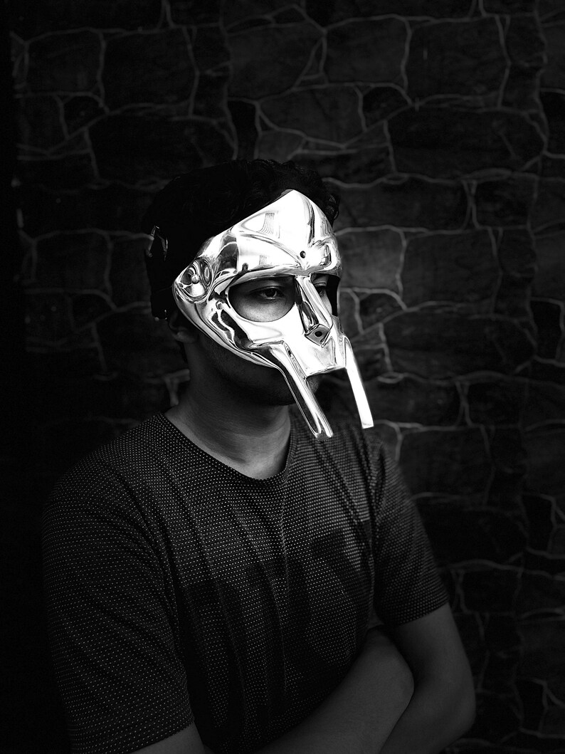 MF DOOM Mask: Hand-forged Steel Gladiator Mask With Gemstone - Etsy UK