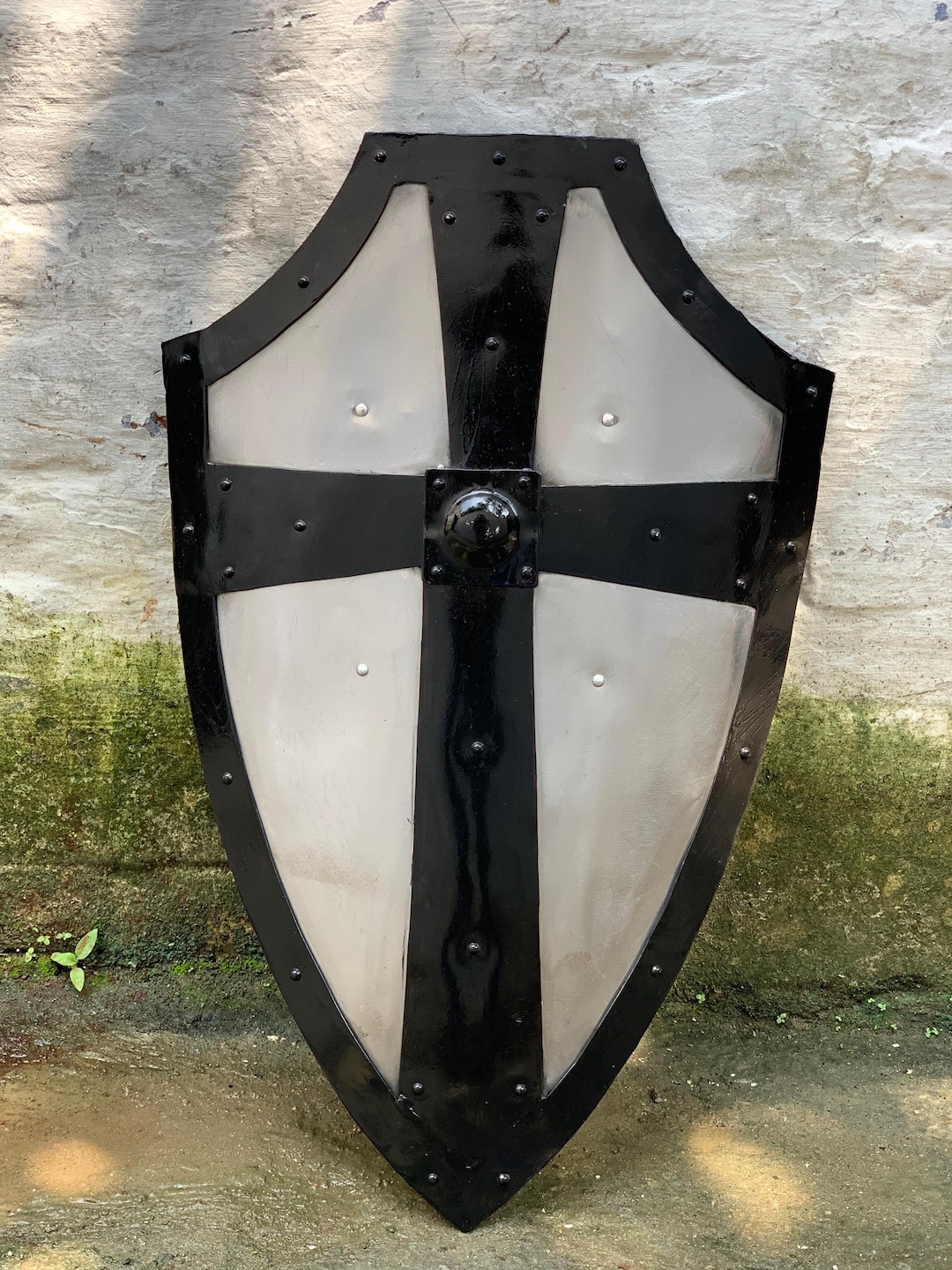 Medieval Steel Shield Gothic Templar Knight Shield Wall Decor Shield ...