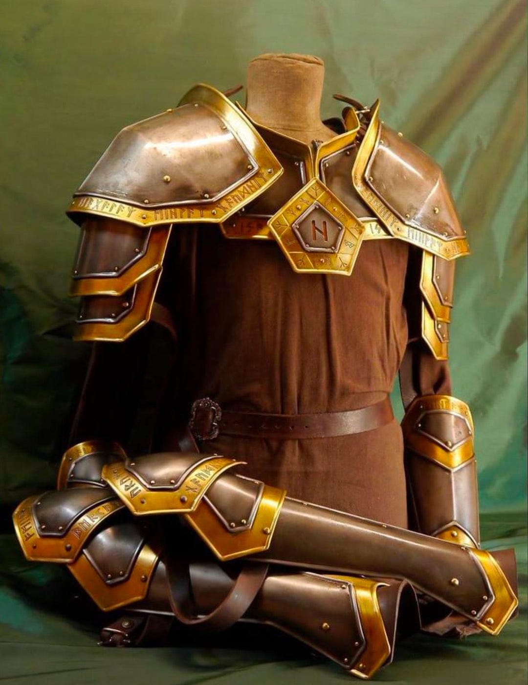 Fantasy Thorin Steel Pauldron With Gorget Armor Set- Larp Shoulder ...