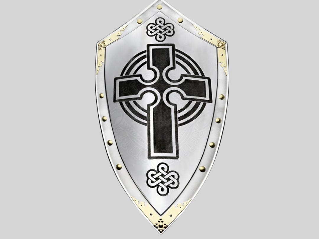 Medieval Scottish Cross Shield - 18 Gauge Steel Wall Decor Shield ...