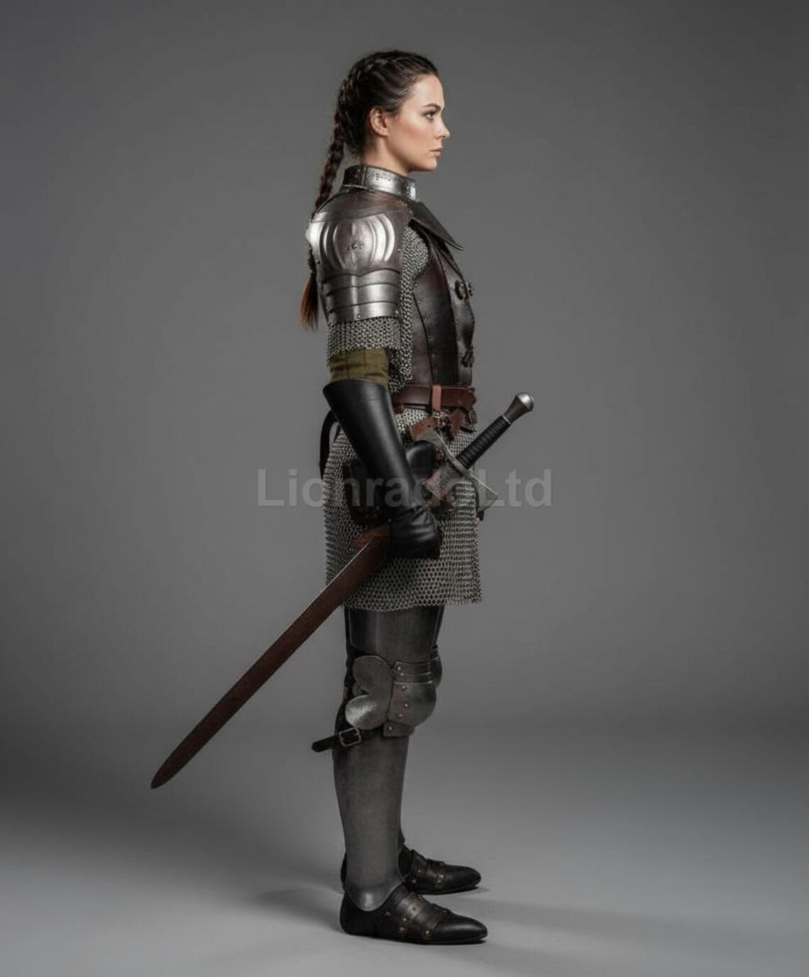 Knight Brave Female Armor ~ Gorget Pouldron Armor Suit ~ Female Costume ...