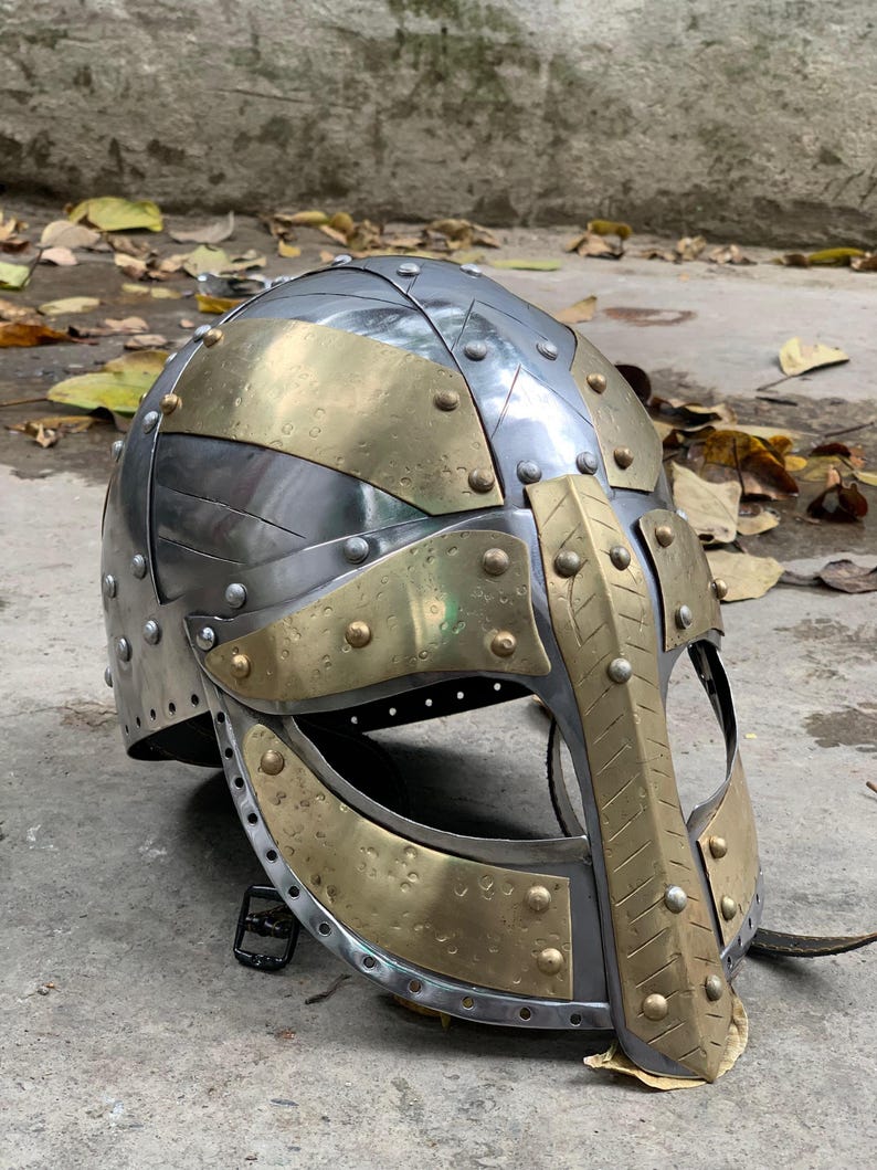 Handmade 18 Gauge Steel Viking Helmet – Medieval Norse Knight Cosplay ...