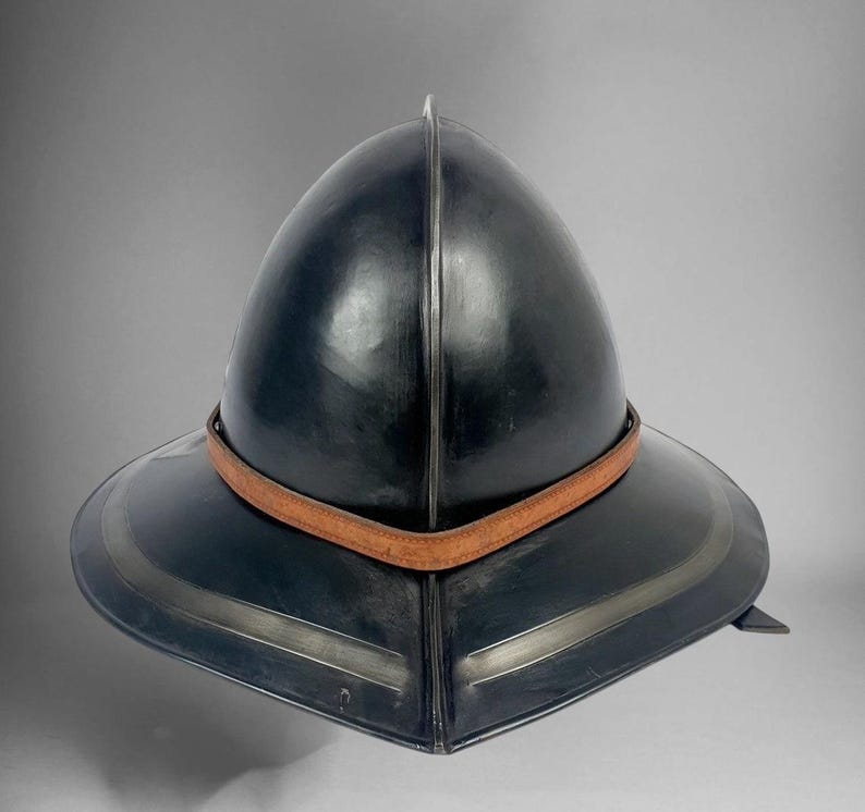 Medieval Knight Steel Monkshood Kettle Helmet Steel Hat-morion Spanish ...