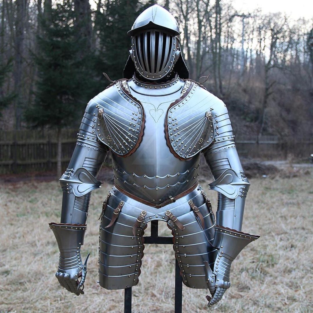 Medieval Knight Steel Cuirassier Armour With Lobster-tailed Pot Helmet- Half Body Armor Suit - Etsy