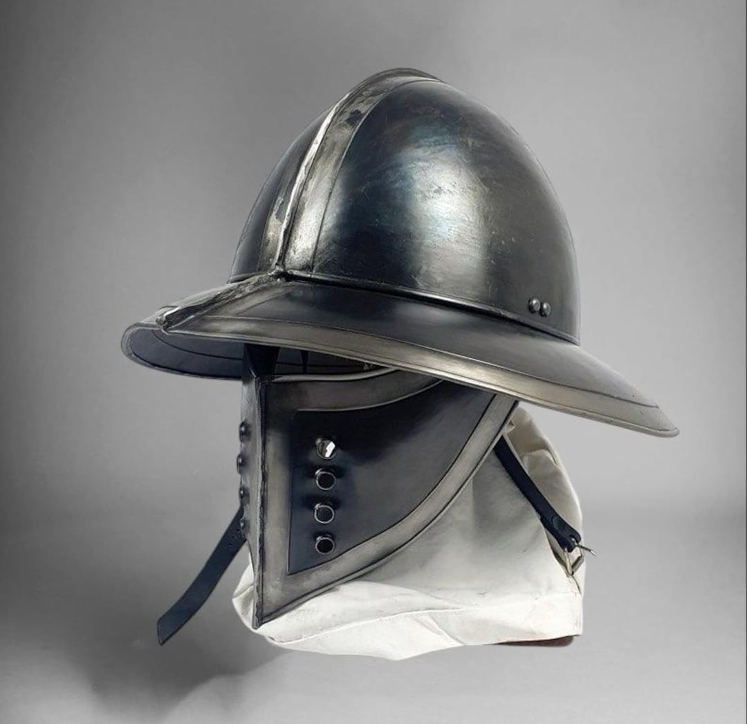 Medieval Knight Steel Monkshood Kettle Helmet With Visor Steel Hat ...