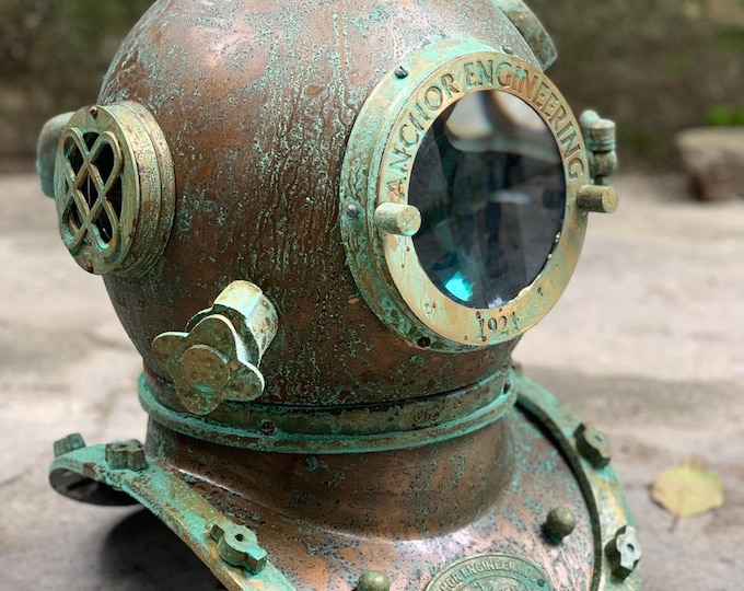 Green Antique Scuba Diving Helmet | US Navy Mark V Divers Helmet ...