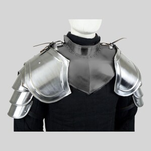 Medieval Steel Pauldron With Gorget Armor Set Larp Shoulder Armor ...