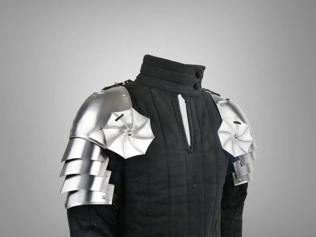 Medieval Steel Lady Gothic Pauldron With Rondels Armor Set- Larp Lady ...