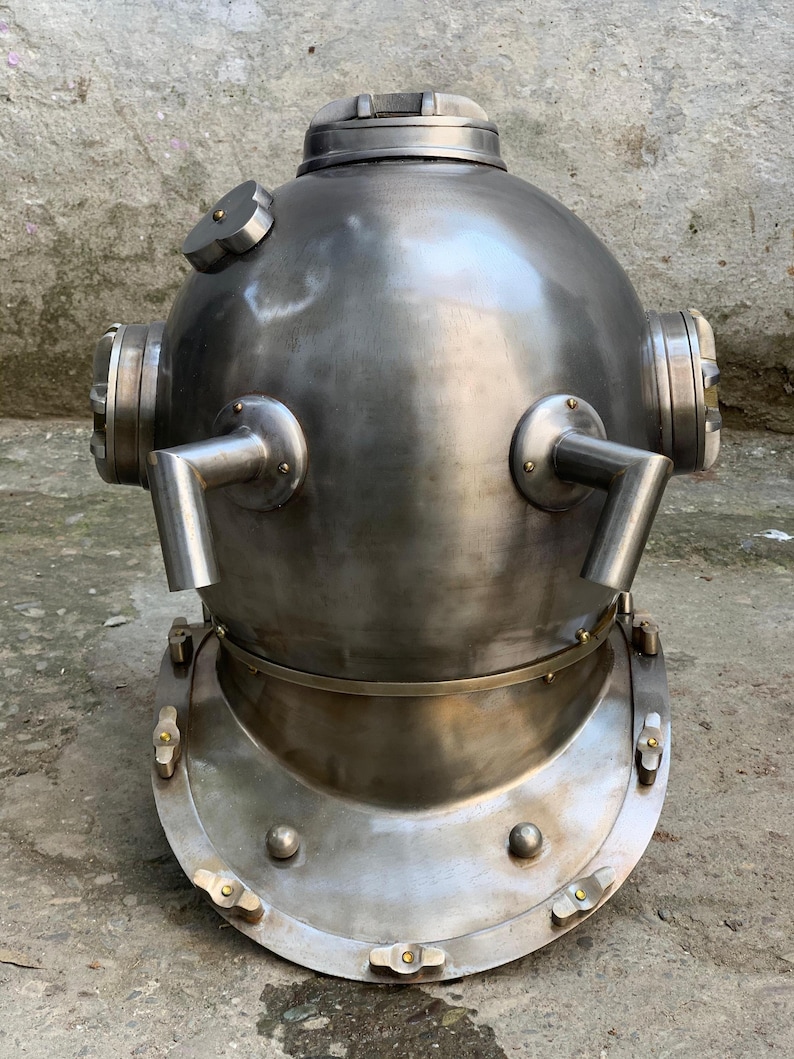 Antique Steel Divers Helmet Deep Sea Diving Helmet Industrial Decor ...