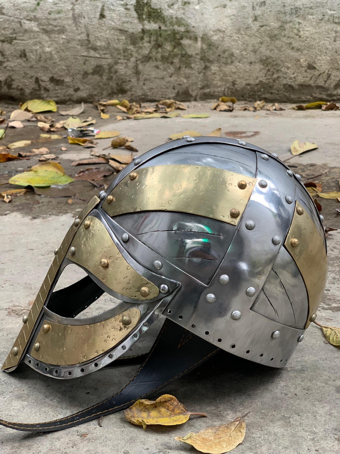 Handmade 18 Gauge Steel Viking Helmet – Medieval Norse Knight Cosplay ...