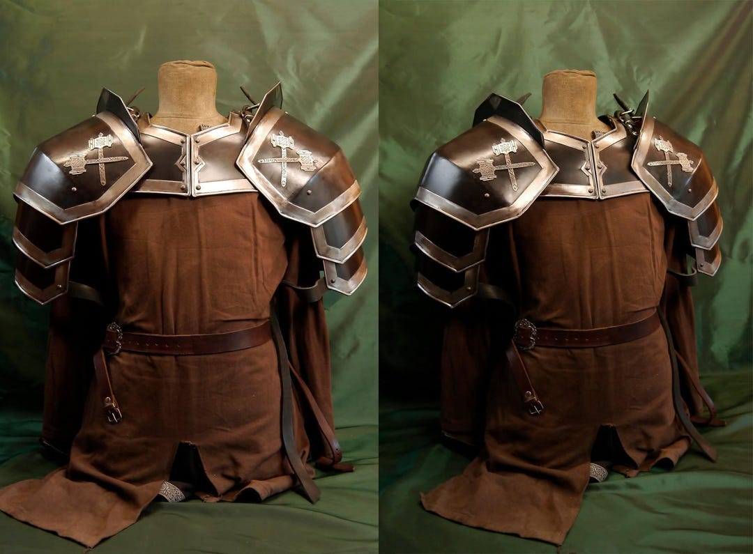 Black Fantasy Thorin Steel Pauldron With Gorget Armor Set- Larp ...