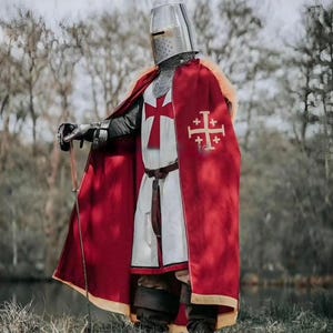Medieval Knight Armor Templar Red Cross Costume Replica Chainmail Dress ...