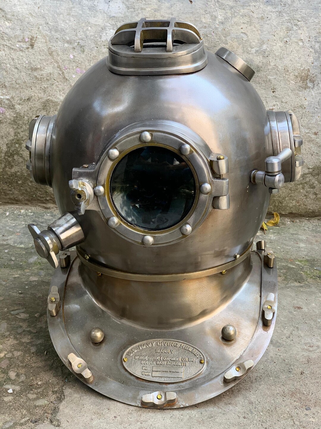 Antique Steel Divers Helmet- Deep Sea Diving Helmet- Industrial Decor ...