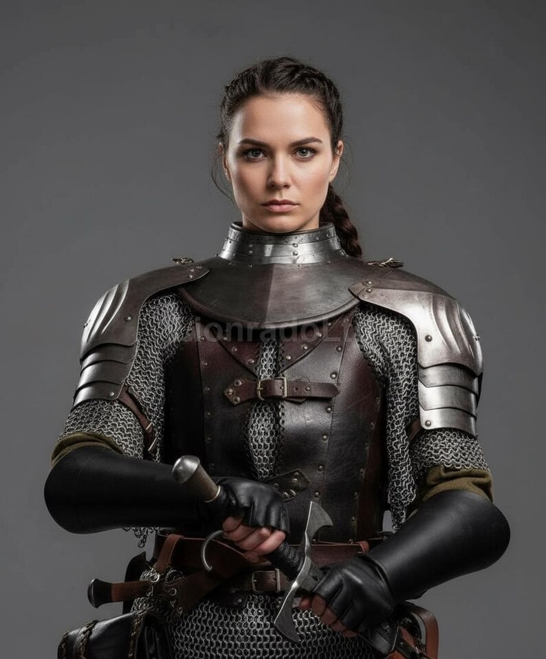 Knight Brave Female Armor ~ Gorget Pouldron Armor Suit ~ Female Costume ...