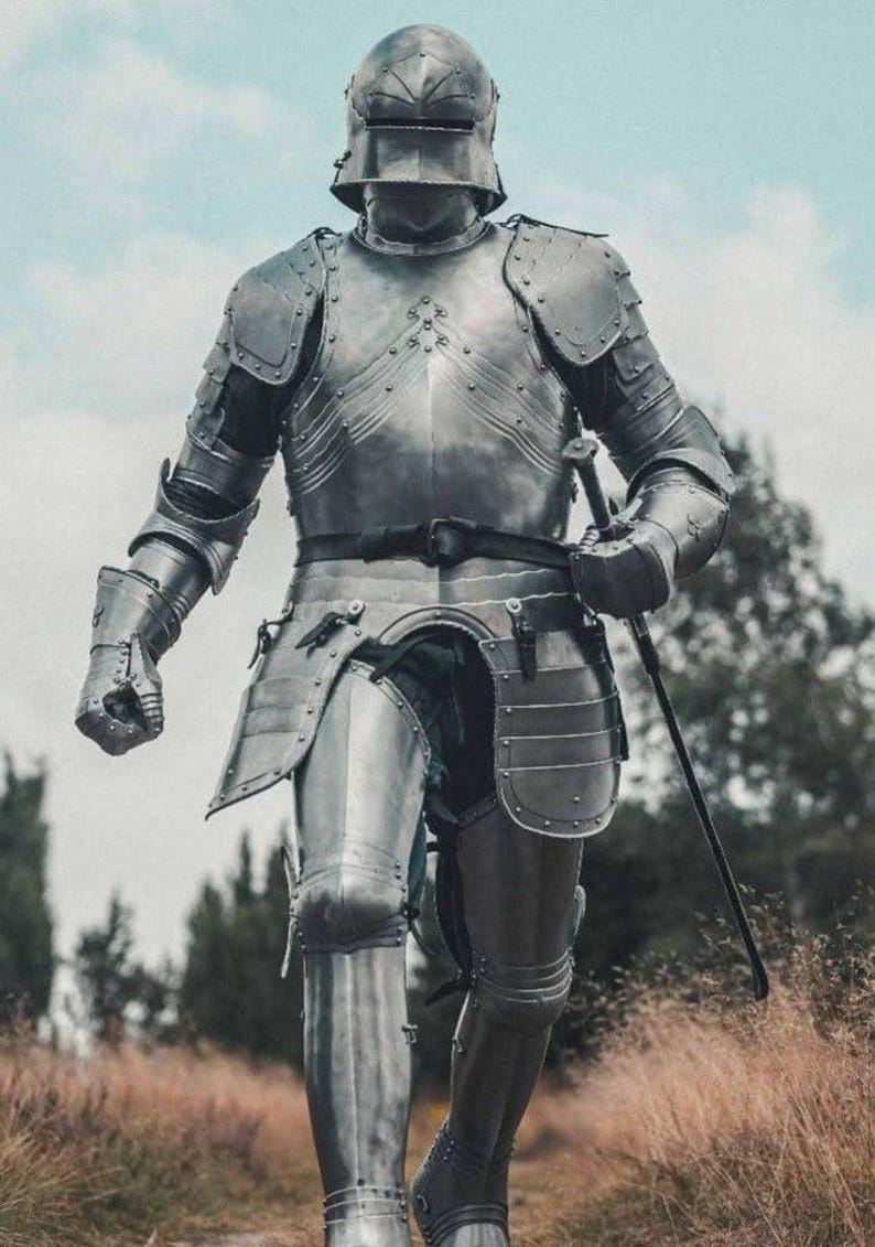 Medieval Gothic Full Plate Armor Suit | Handcrafted Steel Armor Suit ...