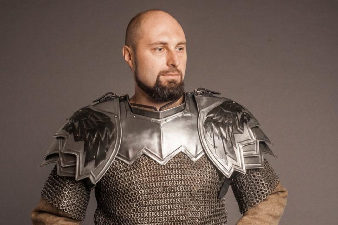 Fantasy Thorin Steel Pauldron With Gorget Armor Set- Larp Shoulder ...