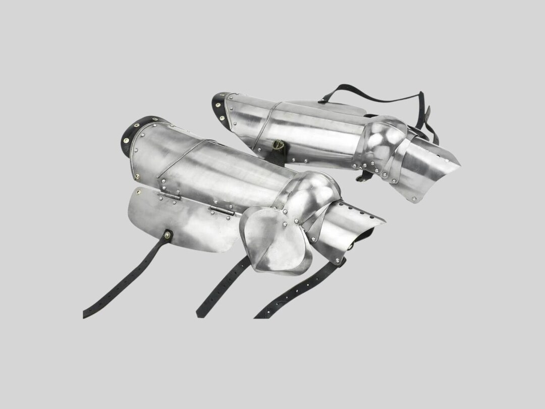 Medieval Polished Steel Knight Armor Leg Armor Set / Cuisse and Poleyn ...