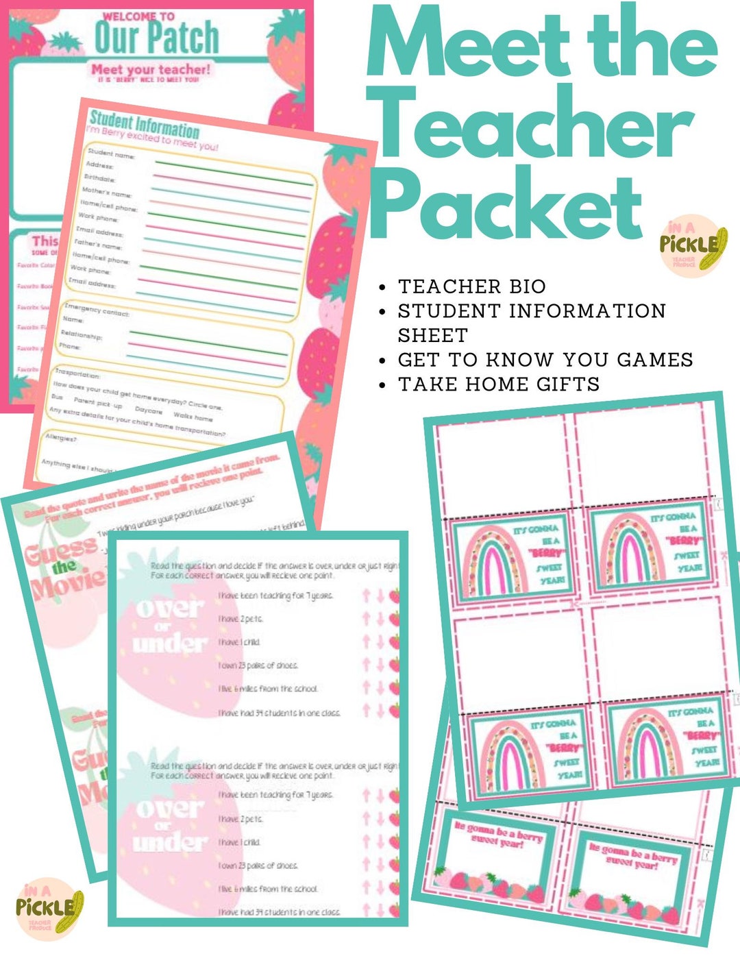Strawberry Patch: Meet the Teacher Flyer - Etsy