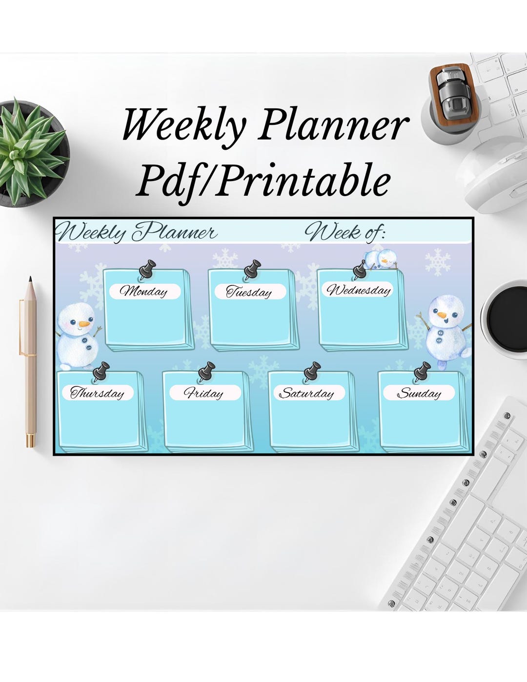 Winter Theme Weekly Planner PDF | Printable Weekly Planner | Undated ...