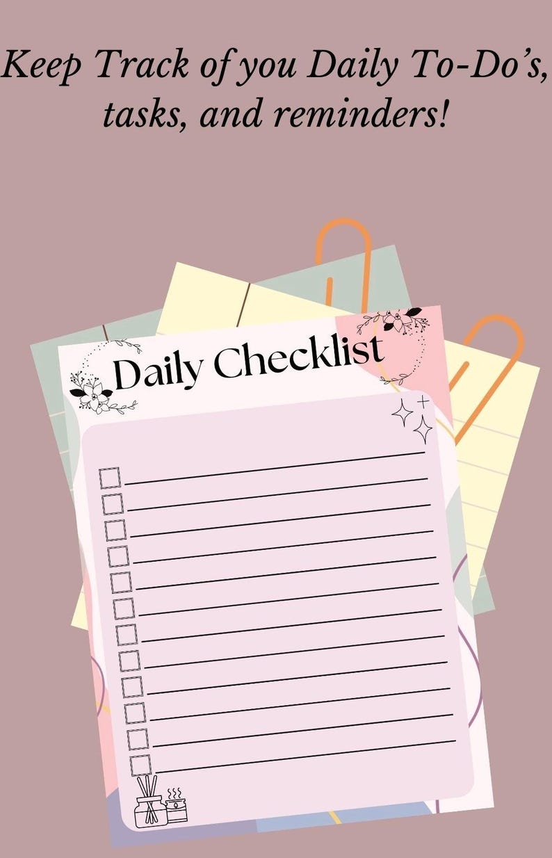 Daily Checklist PDF | to Do List Template | Task Organizer | Digital ...