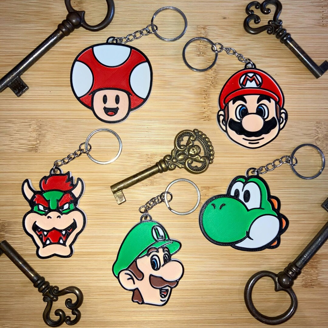 5 3D Printed Mario Keychains - Etsy