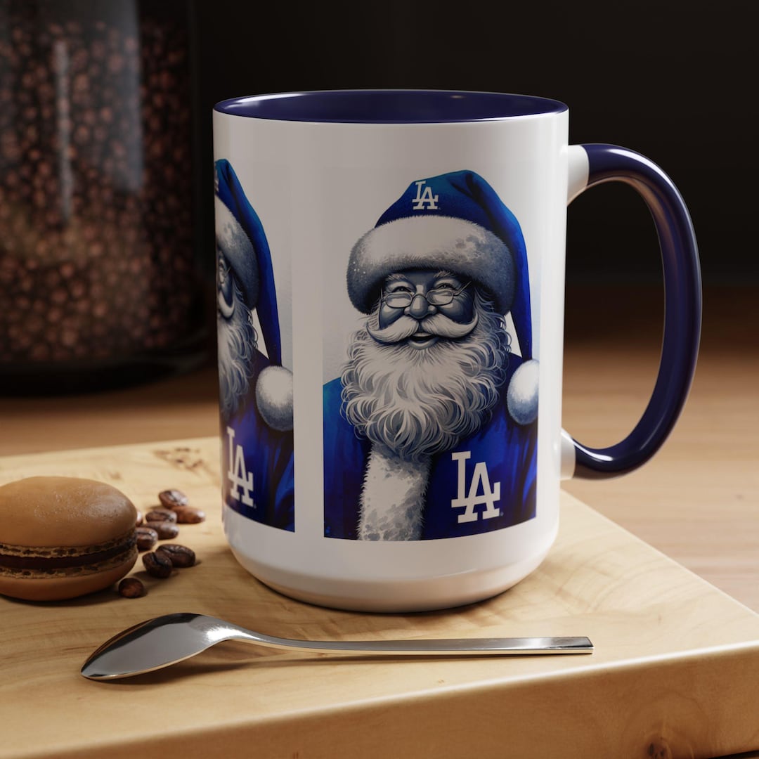 Dodgers Santa Christmas Mug, Coffee Cup, World Series Champions, Blue ...