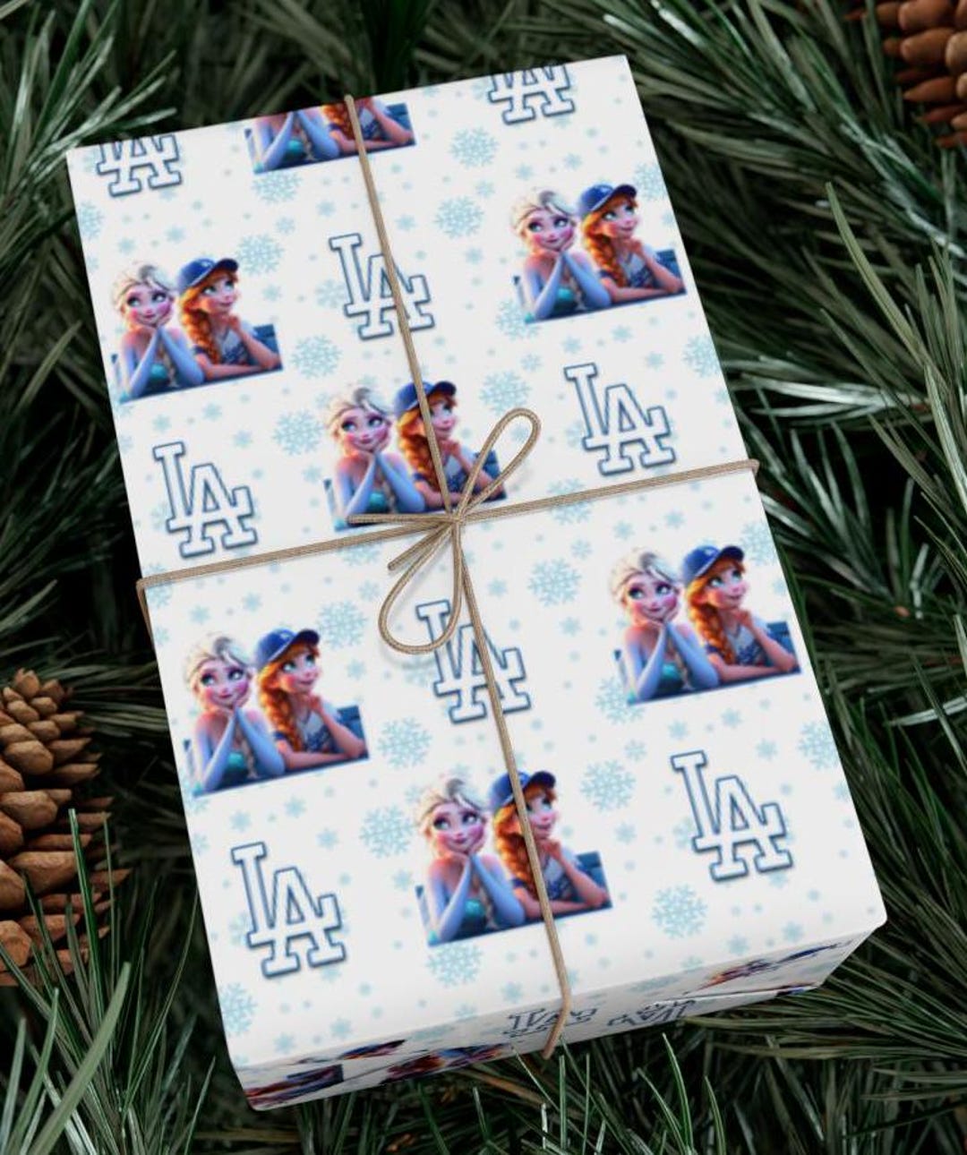 Dodgers Frozen Elsa Wrapping Paper, Holiday Gift Wrap, Elegant Blue ...
