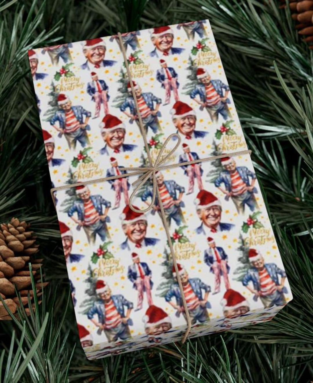 Dancing Donald Trump Wrapping Paper, Holiday Gift Wrap, Elegant ...