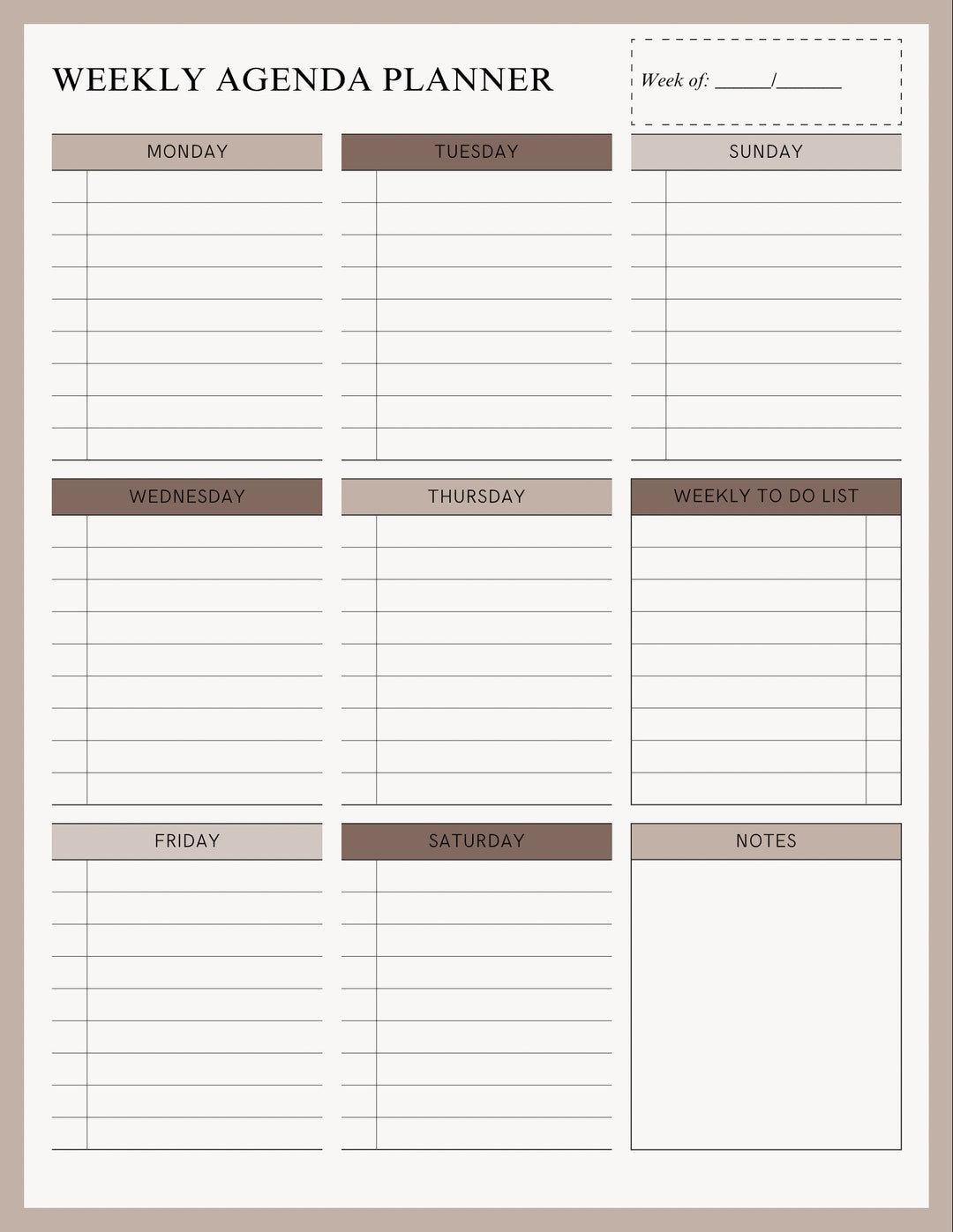 My Weekly Planner Worksheet That Will Help You Stay Organized. One Page ...