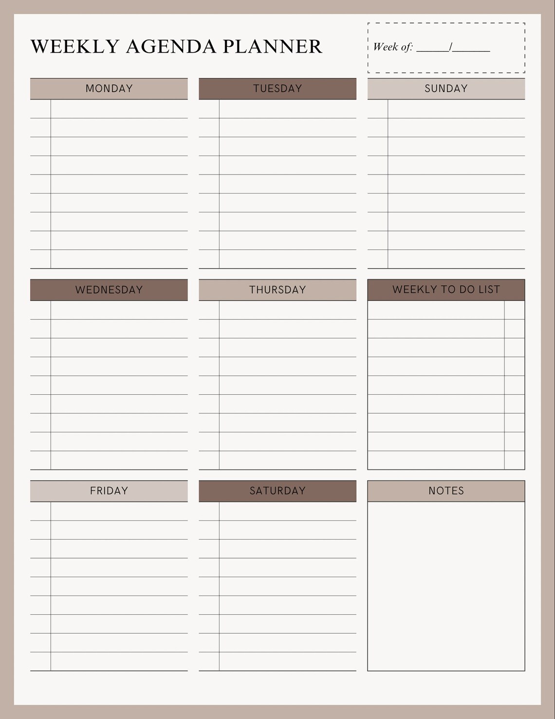 My Weekly Planner Worksheet That Will Help You Stay Organized. One Page ...