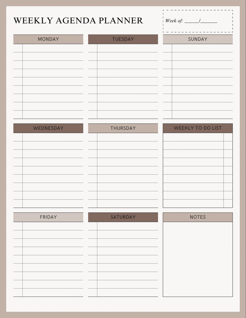 My Weekly Planner Worksheet That Will Help You Stay Organized. One Page ...