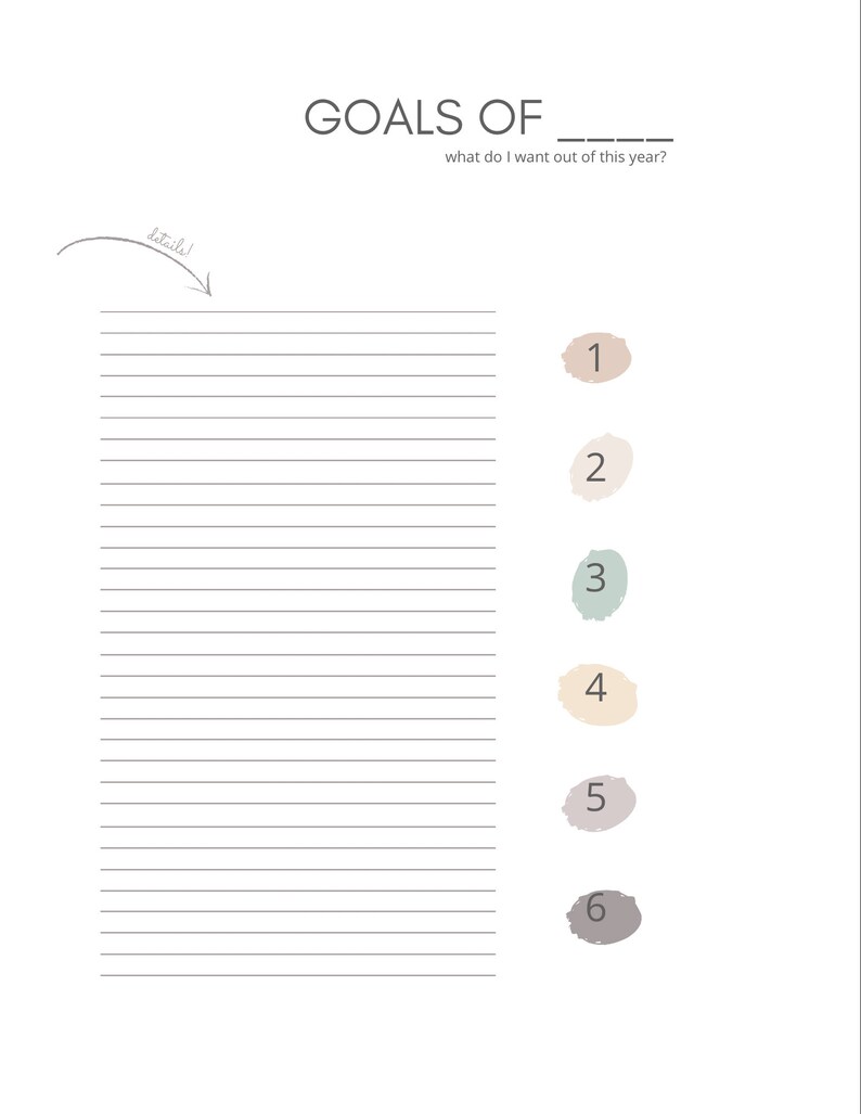 Yearly Goal Packet- 7 Page Digital Packet to Help You Understand and ...