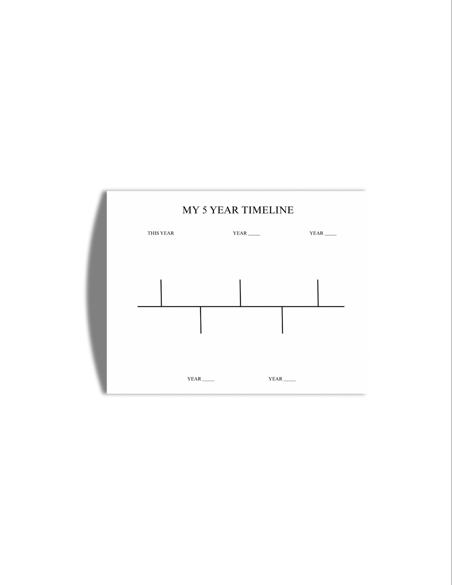 My 5 Year Timeline - A Printable DIGITAL DOWNLOAD Worksheet to Help You ...