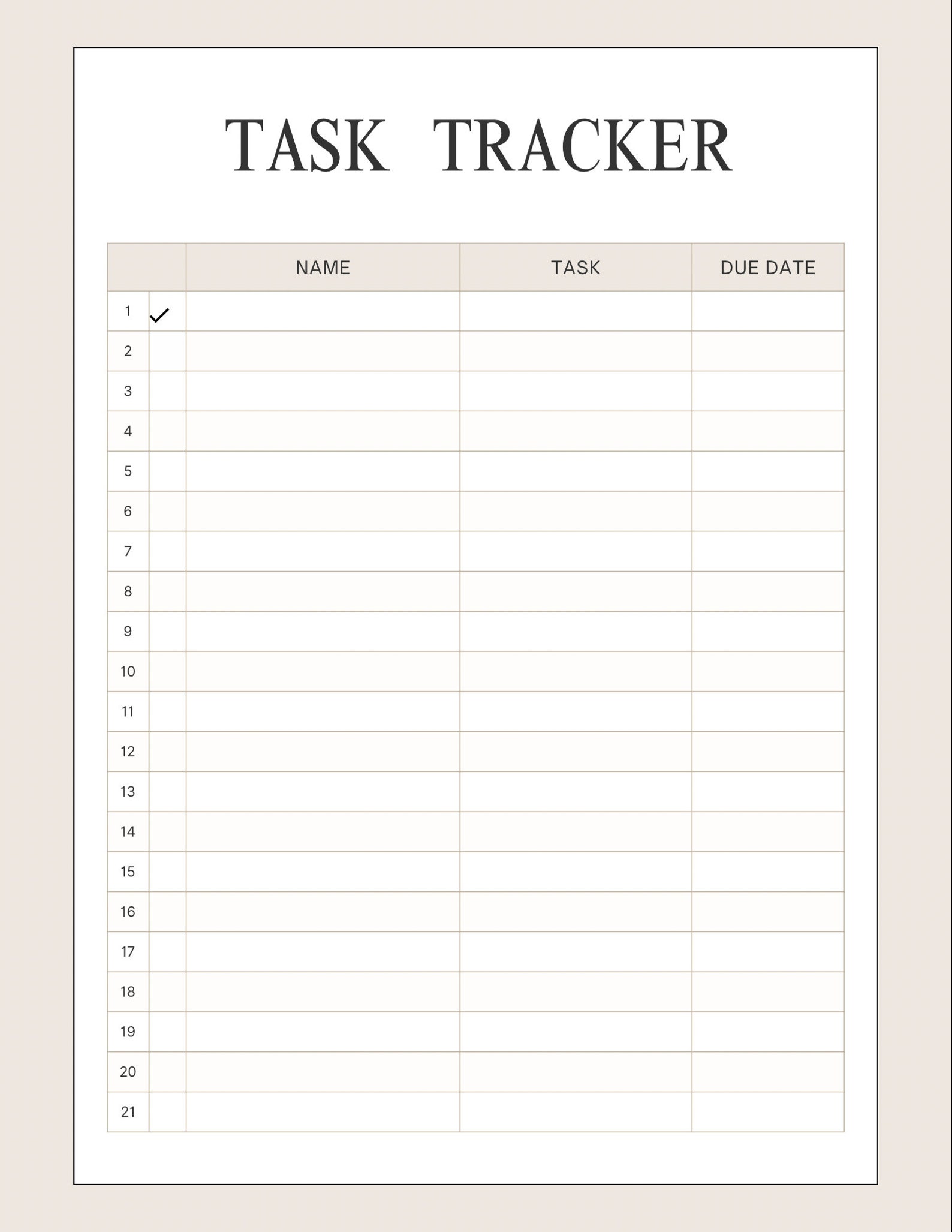 Task Tracker Checklist to Organize All Your Tasks DIGITAL DOWNLOAD ...