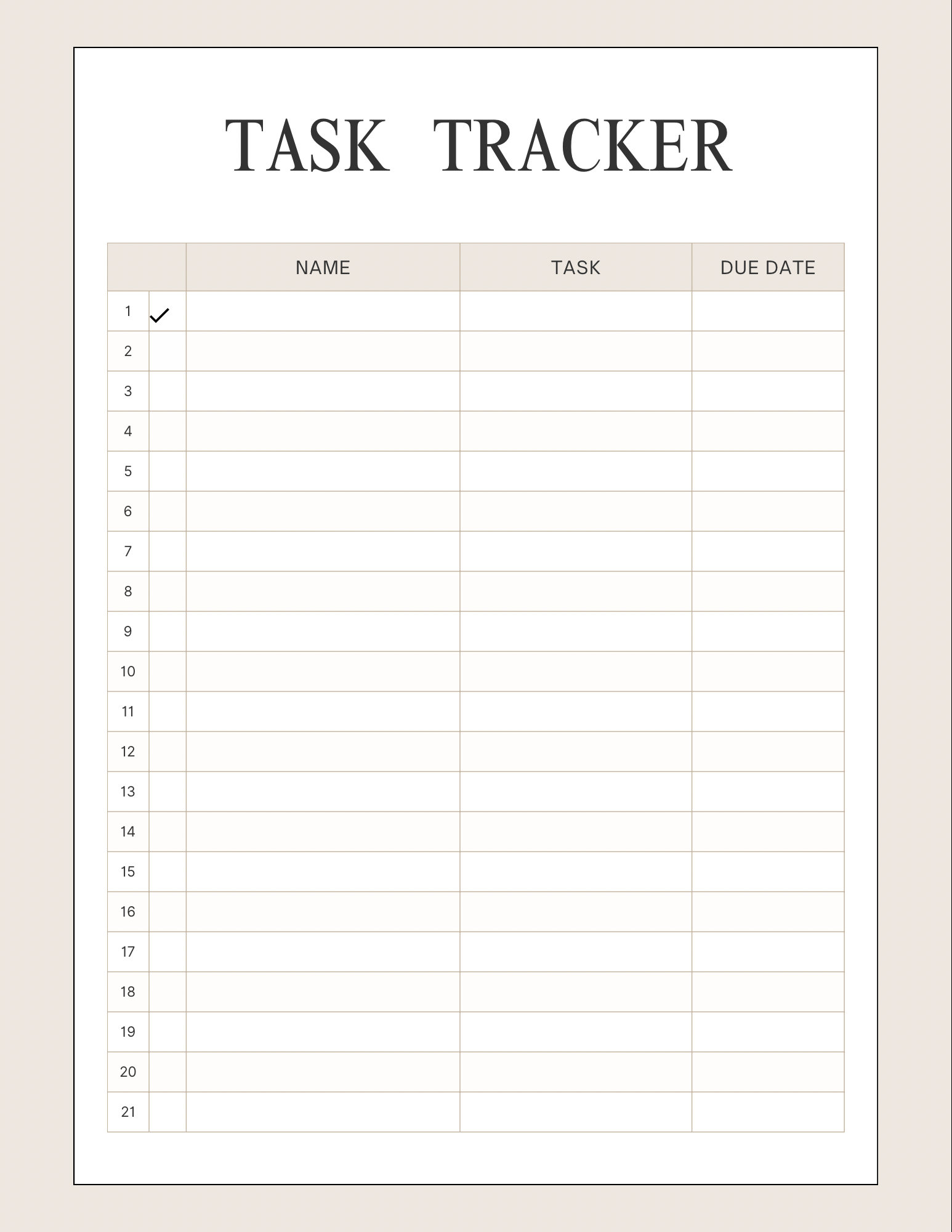 Task Tracker Checklist to Organize All Your Tasks DIGITAL DOWNLOAD ...